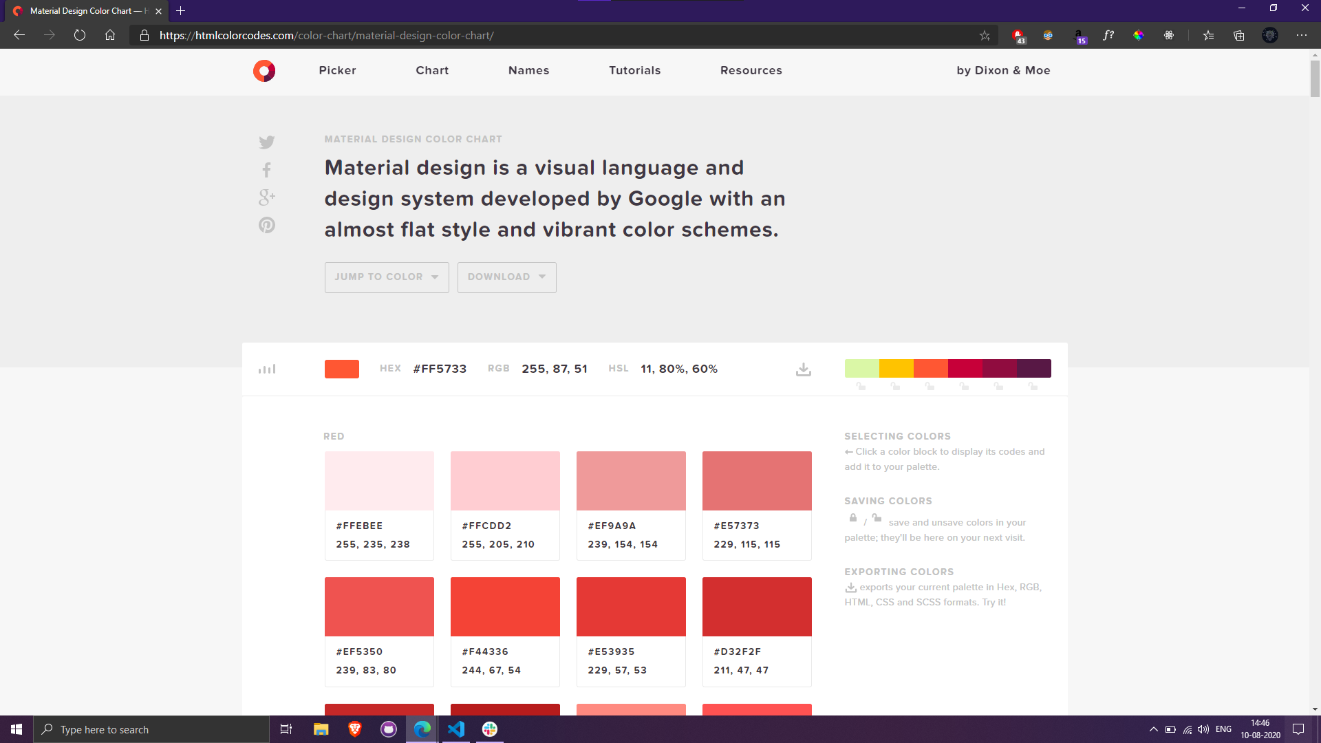 Top 3 sites for Material Color Palettes - Posts - OneCompiler