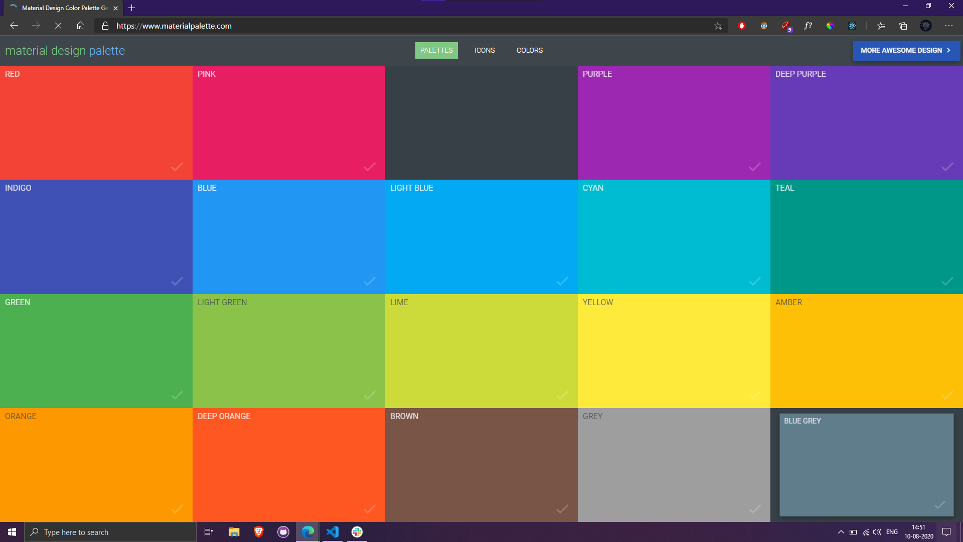Top 3 sites for Material Color Palettes - Posts - OneCompiler